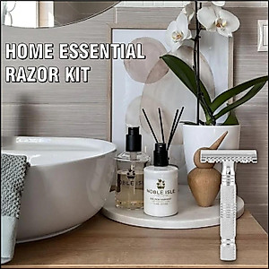 Pearl Shaving Double Edge Open Comb Safety Razor for Men (Brass metal) - Reusable Metal Razor | Eco Friendly DE Razor | Premium Shaving Razors for Men | Shaving Kit for valentine's gift