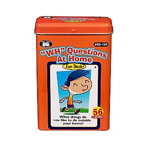 Super Duper Publications | WH Questions at Home Fun Deck | Communication and Social Skills Flash Cards | Educational Learning Products for Children
