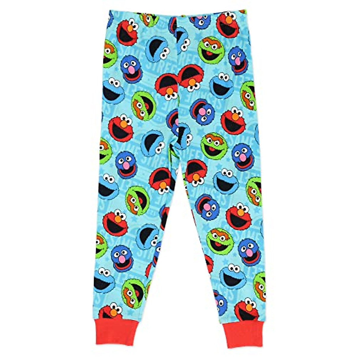 Sesame Street Boys' 2-Piece Pajama Set Monster Print with Cozeez Slippers, Turquoise, Toddler Size 3