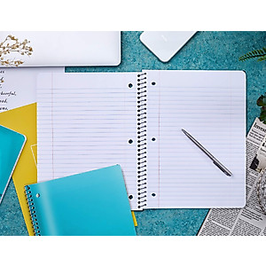 It's Academic College-Ruled Spiral Notebook, 1-Subject, 80 Sheet, Metallic Purple and Teal, 4 Pack