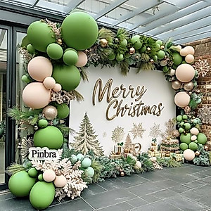 Double Stuffed Olive Green Balloon Garland Kit - Sage Green Balloons Different Sizes 18/12/5 Inch for Baby Shower Birthday Tropical Jungle Safari Theme Party Decoration