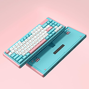 DUSTSILVER D84 Wireless 75% Cute Mechanical Keyboard with RGB, Hot Swappable, Bluetooth/2.4G/Type-C Connection, Gateron Red Switches for Smooth Typing