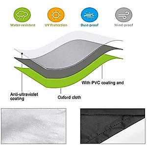 QIAOH Garden Furniture Covers Waterproof 46x46x29.6in, Patio Set Covers Rectangle Outdoor Table Chairs Covers ​Protector, 420d Heavy Duty, Windproof, Anti-Uv, Rattan Patio Furniture Cover