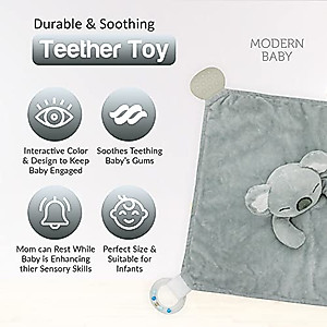 MODERN BABY Security Blanket Loveys for Babies Koala Stuffed Taggy Blanket Teether Toy Super Soft