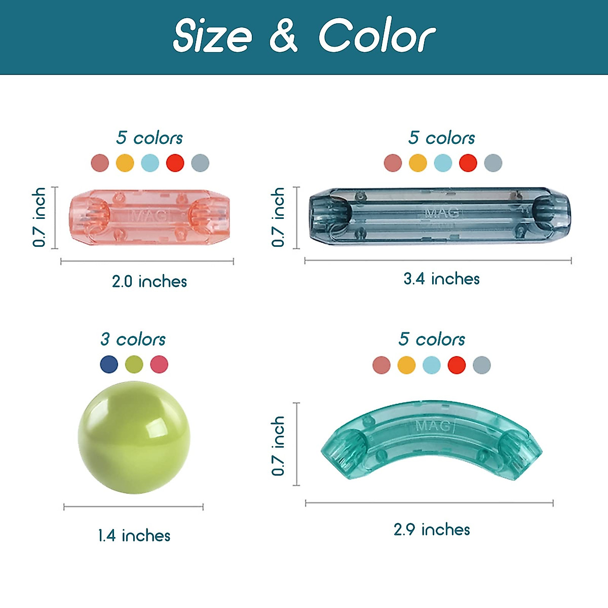 csvictory Magnetic Balls and Rods Set, Magnetic Blocks Toy for STEM, Magnetic Building Blocks with Magnetic Rods & Balls, Magnetic Sticks and Balls Building Set for Kids Age 3+ (37 PCS)