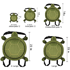 Elegeet Protective Gear for Skiing Skating Snowboarding Cute Turtle Tortoise Cushion Green