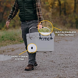 RTIC 20 QT Ultra-Tough Cooler Hard Insulated Portable Ice Chest Box for Beach, Drink, Beverage, Camping, Picnic, Fishing, Boat, Barbecue, Tan