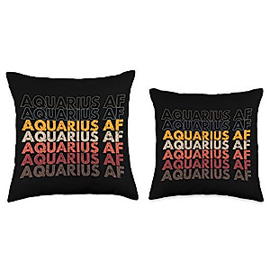 Funny Aquarius Gifts & More Aquarius Apparel for Men and Women Funny Zodiac Sign Gift Throw Pillow, 18x18, Multicolor