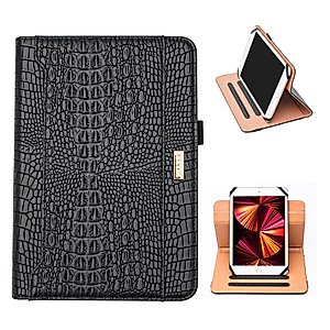 PHARRI 8 inch Tablet case,7 inch Tablet case, Universal Tablet case for 7"- 8.5" Tablets,360 Degree Rotating Case Protective Cover with Kickstand and Multiple Viewing (Black)