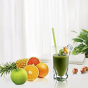 40 Pieces Reusable Straws BPA-Free 9" Colorful Printing Hard Platic Stripe Drinking Straw for Mason Jar Tumbler Family or Party Use Cleaning Brush Included Random Style (Casual Style)