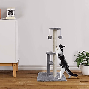 SYANDLVY 29" Tall Cat Scratching Post for Indoor Cats, Kittens Post Scratcher with Sisal Rope, Scratch Tree with Hanging Balls for Play