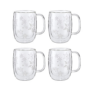 ZWILLING Sorrento Plus 4-pc 12oz. Double Wall Glass Coffee Mug Set