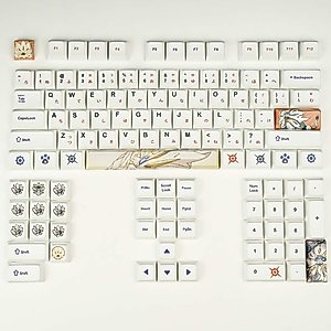XDA PBT Keycaps White Keycap Black Characters Mechanical Keyboard 2.25 Enter 6.25U Spacebar Thermal Sublimation Keycaps