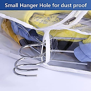 AOODA 40" Clear Garment Bags for Hanging Clothes Transparent Suit Bags for Closet Storage Coat Cover Protector for Sweater, Jacket, 4 Packs