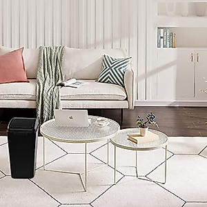 Sosody 4.5 Gallon Swing Top Trash Bin, Plastic Garbage Can with Lid, Black, 3 Pack