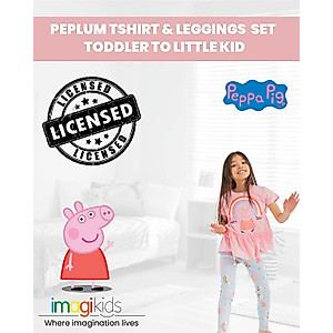 Peppa Pig Toddler Girls T-Shirt and Leggings Outfit Set Pink/Blue 4T