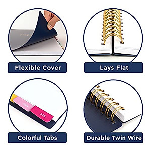 AT-A-GLANCE 2023 Weekly & Monthly Planner, Simplified by Emily Ley, 8-1/2" x 11", Large, Monthly Tabs, Navy (EL94-905)