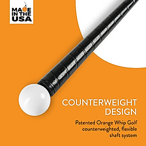 Orange Whip Lightspeed Golf Swing Trainer Aid Patented & Made in USA- Speed Stick Improves Speed, Distance and Accuracy (45")