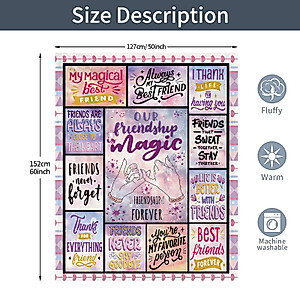 FunHot Best Friend Blanket, Birthday Gifts for Best Friend, 50"x60" Blanket Gift Girls BFF for Sofa Bed, Soft Cozy Flannel Throw Blanket for Friends Birthday Christmas