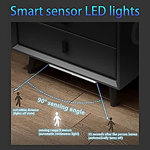 REVIAM Bedside Table with Wireless Charging Station Living Room End Table Bedroom Side Table with Sensor LED Lights (Color : A 2-Drawers, Size : C+Audio+Fingerprint)
