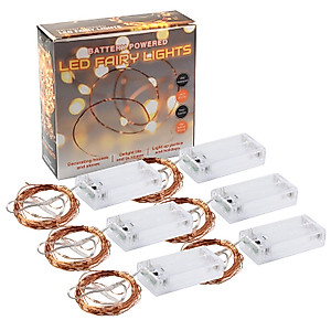 innotree 6 Pack LED Fairy String Lights Battery Operated with Timer, 10Ft 30LEDs Battery Powered Copper Wire Mini Firefly Twinkle Lights for Bedroom, Christmas, Wedding, Party Decoration, Warm White