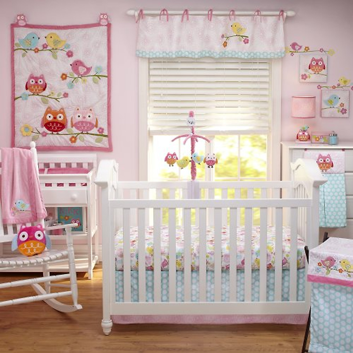 NoJo Love Birds 4 Piece Comforter Set with Diaper Stacker