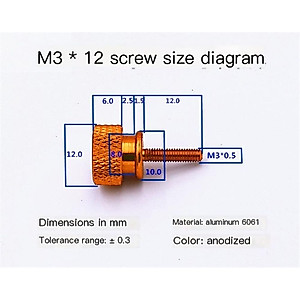 GUSTYT Screw M3x12mm Computer DIY Modified Ultra-Lightweight Aviation Aluminum Alloy Chassis Side Panel Hand Screw Screw (Color : Royal Blue)