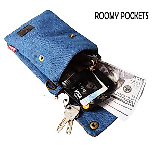 WITERY Small Crossbody Bags for Teen Girl - Handmade Cute Canvas Cross Body Phone Purse Cloth Pouch with Adjustable Shoulder Strap, Mini Women Travel Cell Phone Purse Wallet