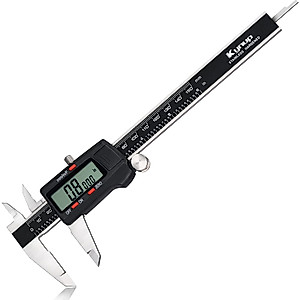 Kynup 6Inch & 12Inch Digital Calipers, Caliper Measuring Tools IP54 Waterproof Protection Design, Stainless Steel Measuring Tools Easy Switch from Inch Metric Fraction, Large LCD Screen