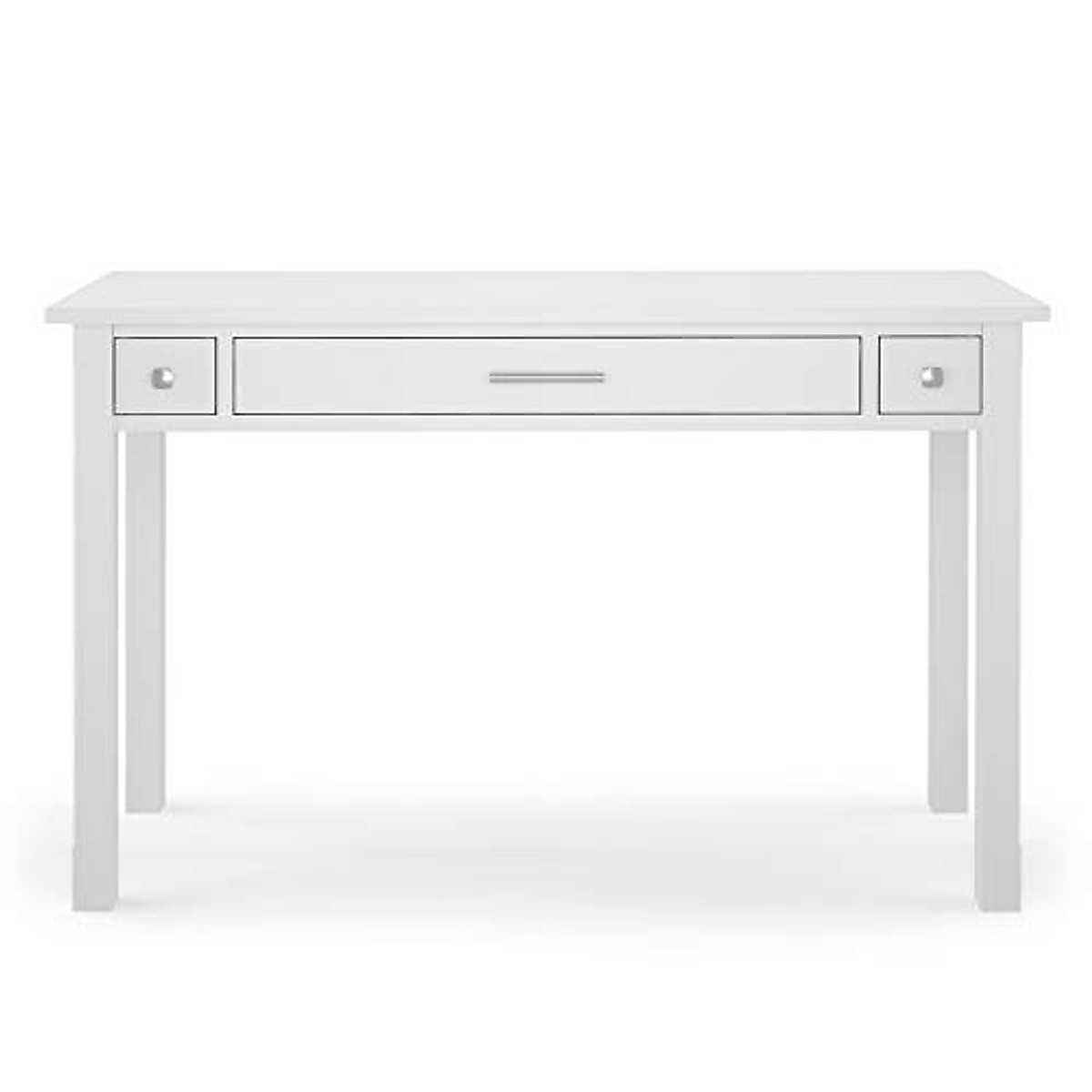 SIMPLIHOME Avalon SOLID WOOD Contemporary 47 Inch Wide Writing Desk in White, For the Office Desk, Writing Table, Workstation and Study Table