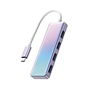 SHYPT USB 3.0 Gradient Color Mirror Splitter Typec External Notebook Hub Expansion Dock USP Multi-Interface Converter Hub One Drag Four USB Adapter