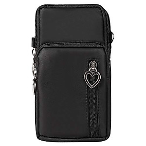 Oxford Cellphone Shoulder Crossbody Bags Wrist Pouch Armband For Motorola One, Moto G Power, G Stylus, G8 Plus, Moto E6 G Power G Stylus Z4 Z3 G7 Plus G7 Play (Black)