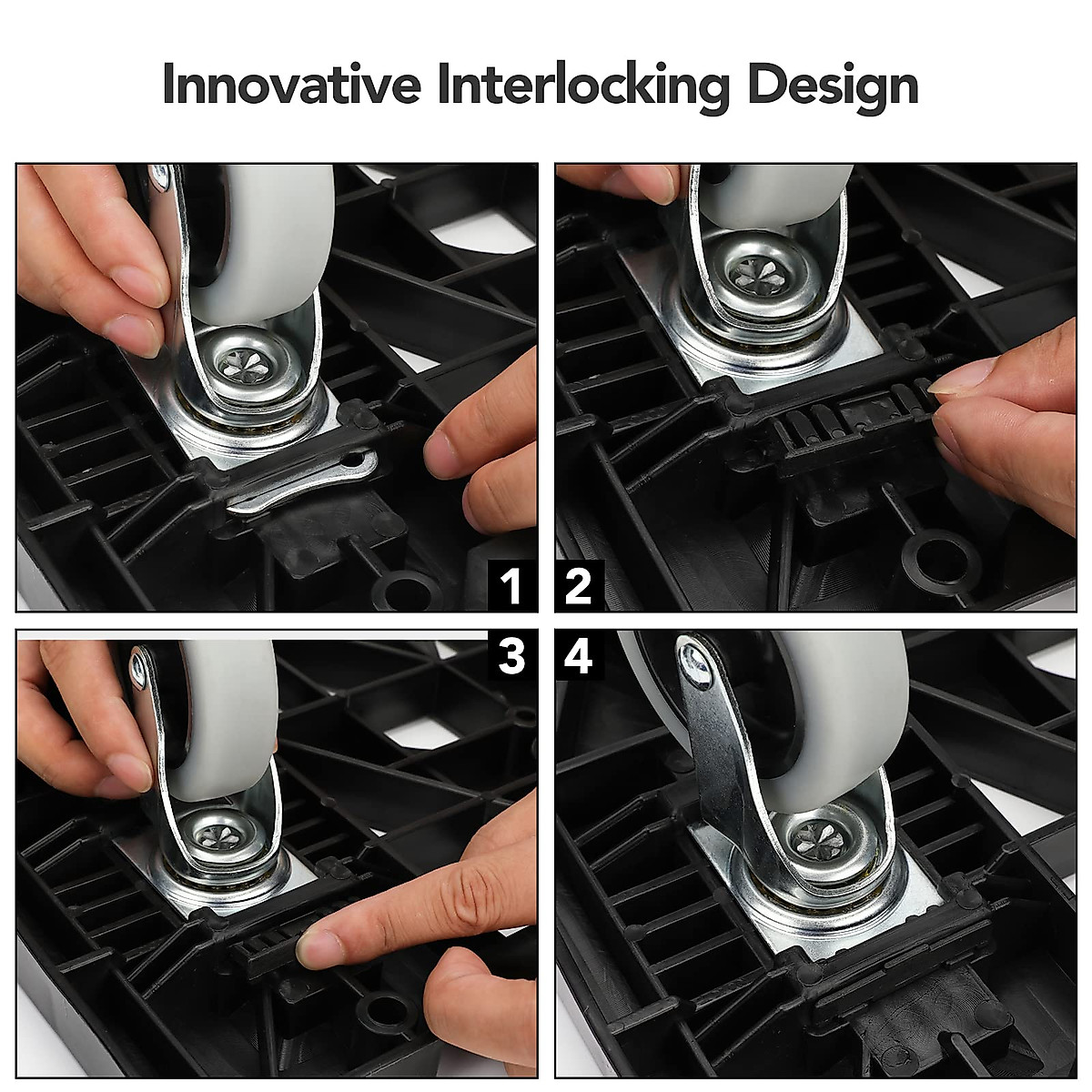 Nellyke Furniture Movers Dolly Furniture Movers with Wheels, Portable Moving Rollers Leg Dollies for Heavy Furniture, 4 Wheels Small Flat Dolly, 1760 Lbs Capacity, 2 Pack, Black…