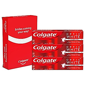 Colgate Optic White Whitening Toothpaste, Sparkling White - 5 ounce (3 Pack)