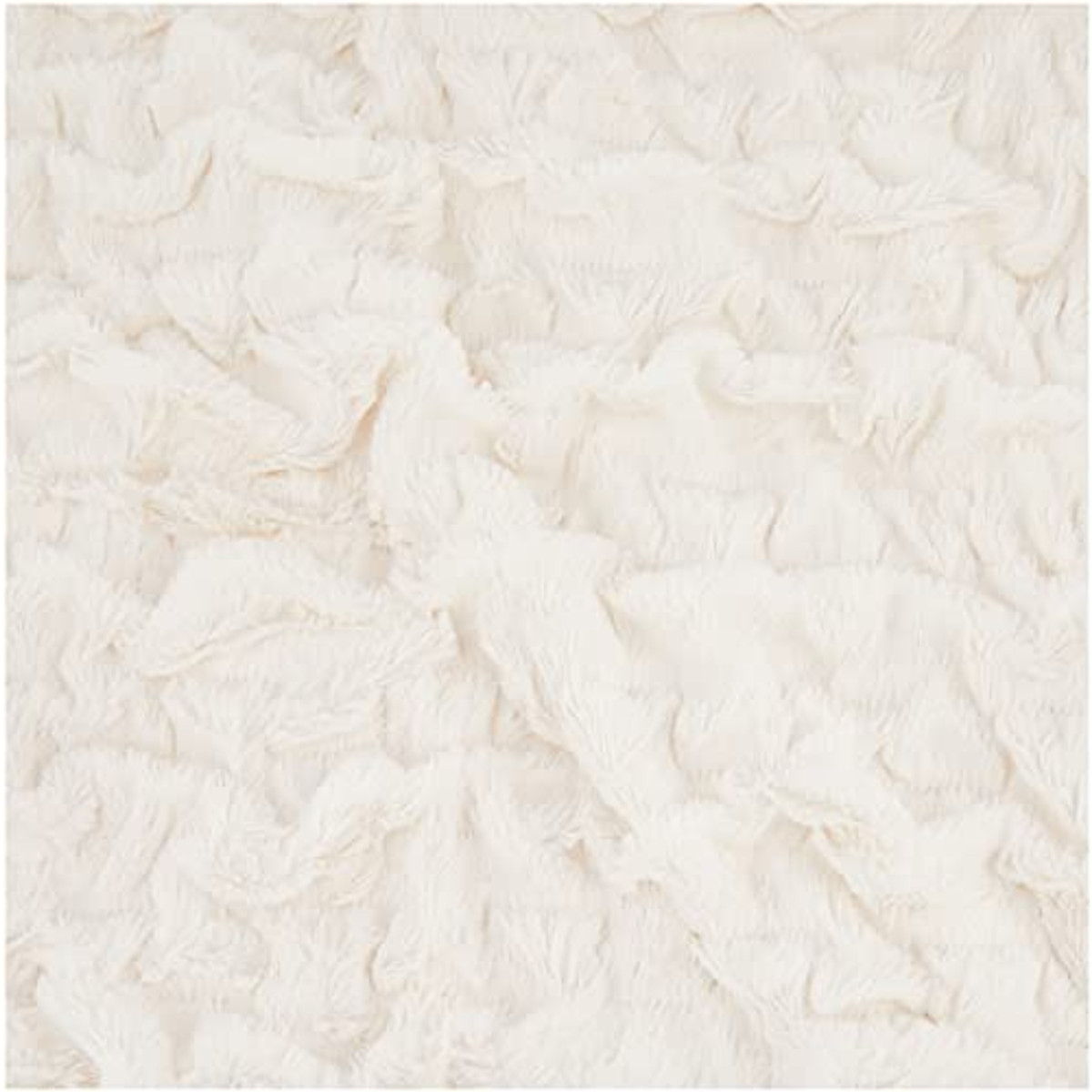 Comfort Spaces Ruched Faux Fur Plush 3 Piece Throw Blanket Set Ultra Soft Fluffy with 2 Square Pillow Covers, 50"x60", Ivory