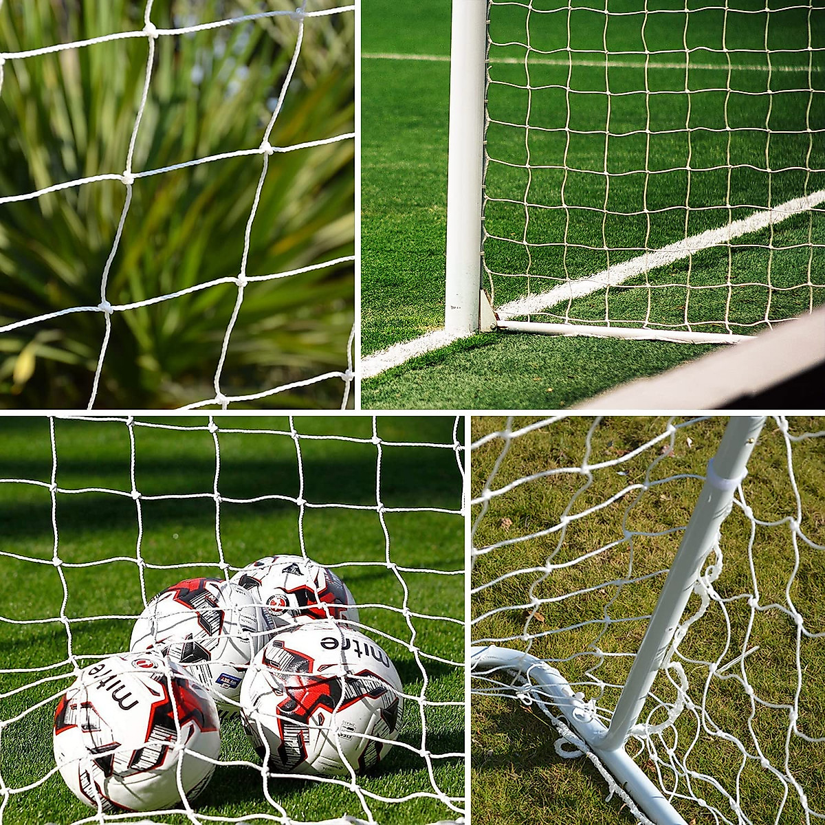 EMEKIAN 2 Pcs Soccer Replacement Goal Nets, 11 v 11 Polyethylene Football Net, Full Size Soccer High Impact Net Set for Match Training, 24.5 Ft x 8.2 Ft, NOT Include Posts