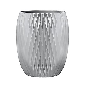 Grey Resin Bath Accessory Set for Vanity Countertops, 8pc Luxury Ensemble-Cotton Swab, Dish, Toothbrush Holder,Tumbler,soap Pump, Waste Basket, Tissue Box, Tray, Grey Resin