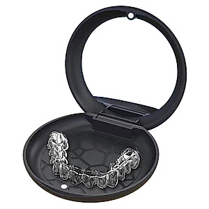 ARGOMAX Aligner and Retainer Case, Upgrated Retainer Mouth Guards Travel Case with Mirror Inside - Black.
