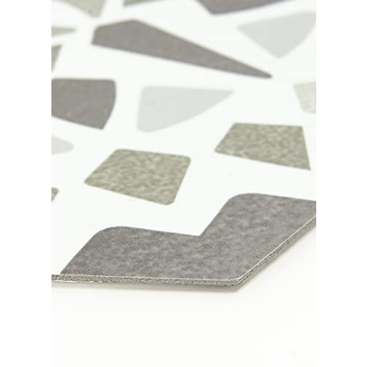 FloorPops 9" x 10.4" Ribera Peel & Stick Hexagon Vinyl Floor Tiles (10 Tiles), (4.5 sqft/Carton), Gray