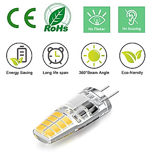 TAIYALOO G4 LED Bulb T3 JC Bi-Pin Base Light Bulbs 3W AC/DC 12V 20W-30W T3 Halogen Bulb Replacement for Under Cabinet Puck Light,Chandeliers,Landscape Lighting,Warm White 3000K,10 Pack