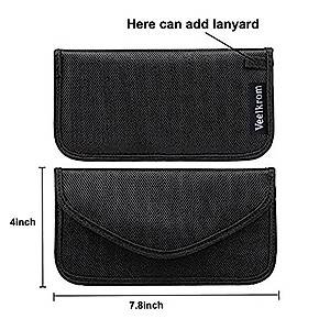 RFID Signal Blocking Bag,Anti-Tracking Anti-Spying Anti Radiation Key Pouch Signal Blocker Jammer Signal Shielding Wallet Case Faraday Bag Car Key FOB for Cell Phone Privacy Protection (Black)