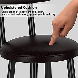 DKLGG Bar Stools, Set of 4 Bar Chairs, Tall Bar Stools with Backrest, PU Upholstered Breakfast Stools Armless Dining Chairs for Kitchen Island Pub Living Room