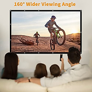 Projector Screen 120 inch, Taotique Movie Projector Screen 16:9 Foldable and Portable Anti-Crease Indoor Outdoor Projection Double Sided Video Projector Screen for Home, Party, Office, Classroom