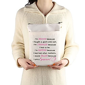 UJIMS Breast Cancer Awareness Gifts Pink Hope Ribbon Book Covers I Am A Survivor Book Protector Gift Warrior Gift (Breast Cancer Book Sleeve)