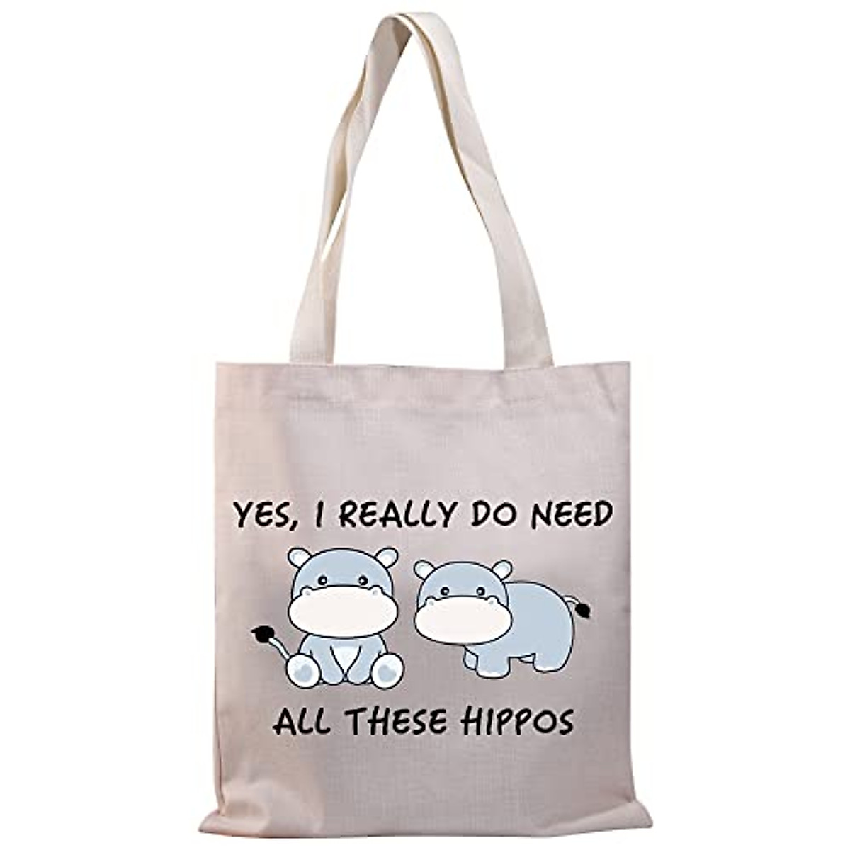 BDPWSS Hippo Tote Bag Hippopotamus Gift Hippo Lover Gift Yes I Really Do Need All These Hippos Inspirational Shoulder Bag (Need all hippos TG)