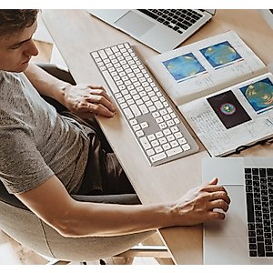 All-Aluminum Wired Keyboard for Apple Mac OS,Plug-n-Play Cable Connection in USB-A+C Port,Full Size USB Keyboard with Numeric Keypad for iMac/Mac Mini or MacBook Pro/Air Laptop