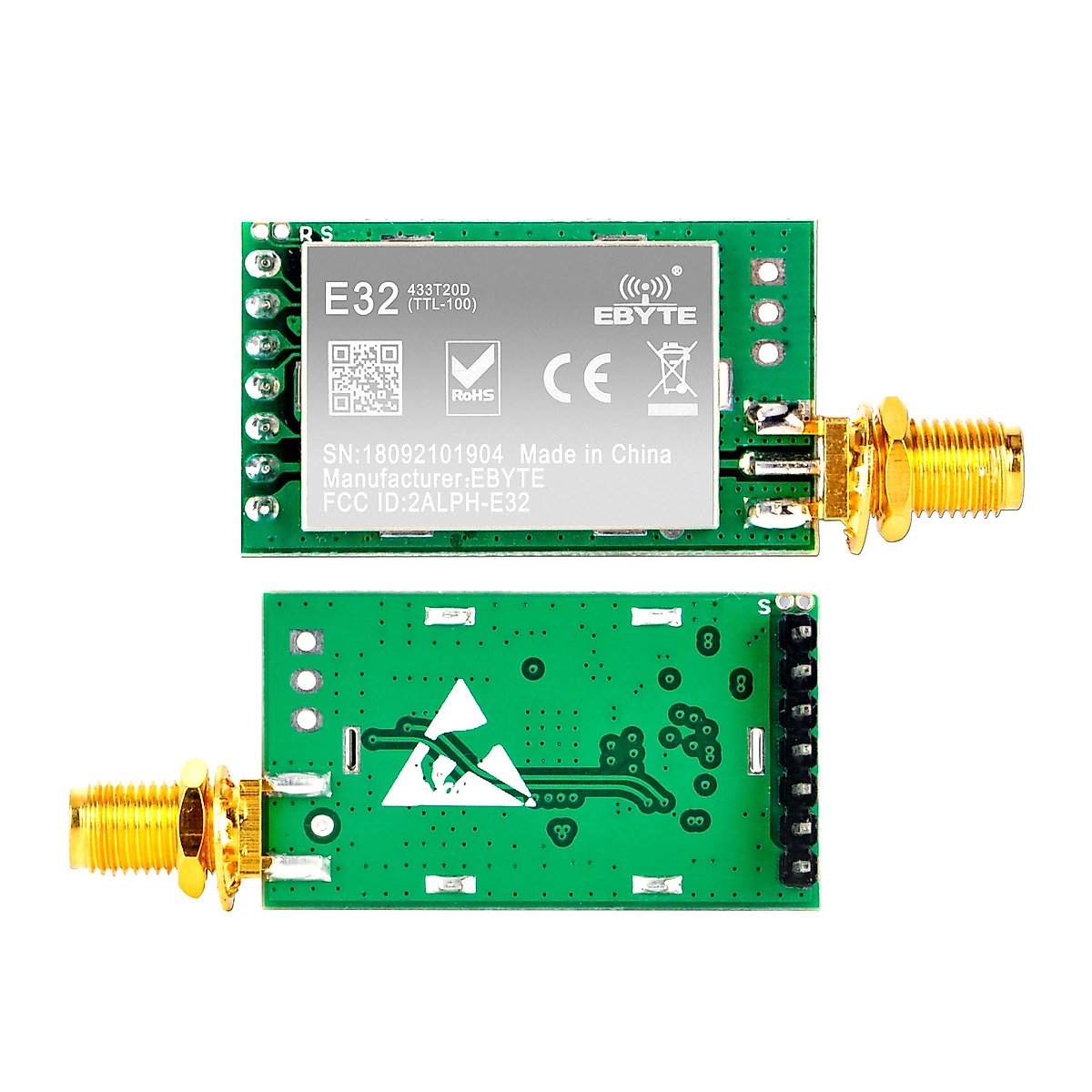 Gowoops SX1278 LoRa Radio Wireless 433Mhz 410~441MHz UART Serial Module Transmitter Receiver + 433Mhz 3dBi SMA Antenna, Compatible with Arduino STM32 51 Single Chip Microcomputer