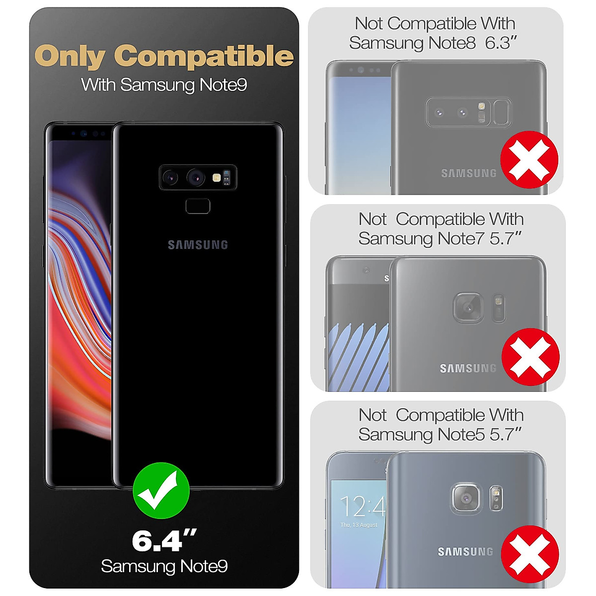 Dexnor Full Body Case for Samsung Galaxy Note 9/6.4 inches, [Built in Screen Protector and Kickstand] Heavy Duty Military Grade Protection Shockproof Protective Cover for Galaxy Note 9,Maroon Red