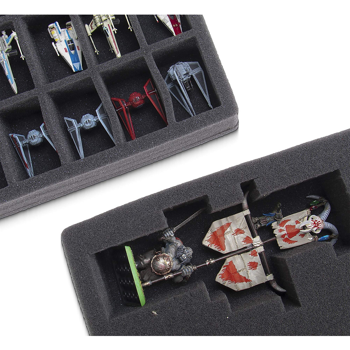 Guardian Tabletop Gaming Backpack | Deluxe Portable Carrying Case with Space For 135+ Figurines, Large Miniatures, and Wargame Transportation | Includes Four Compartment Trays & 3 Layers of Pluck Foam