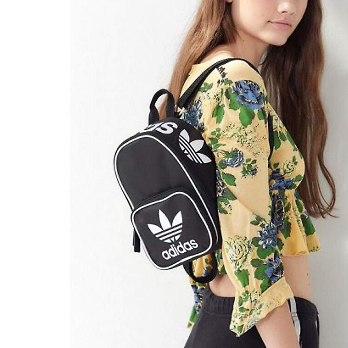 adidas Originals Women's Santiago Mini Backpack, Black/White, One Size